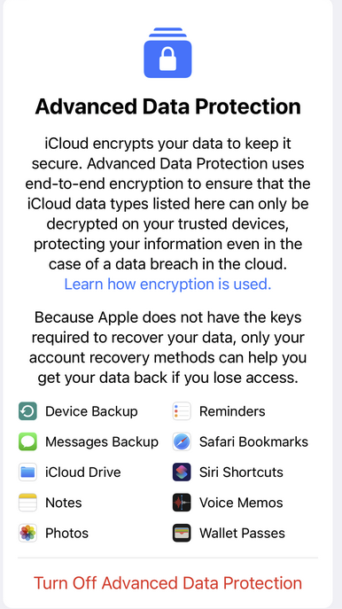 Apple Advanced Data Protection Explained - Lipani Security LLC